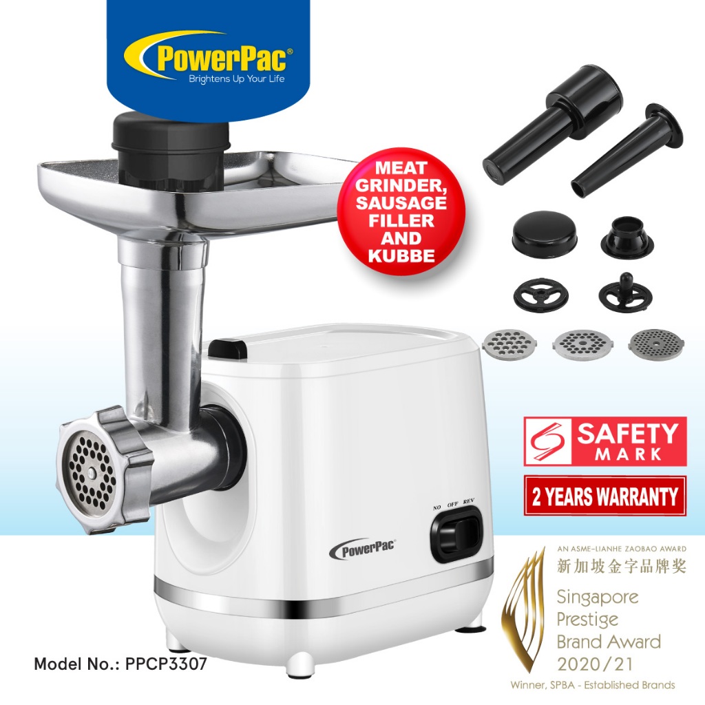 PowerPac Meat Chopper, 3 In 1 Meat Mincer, 3 Stainless Steel Grinding ...
