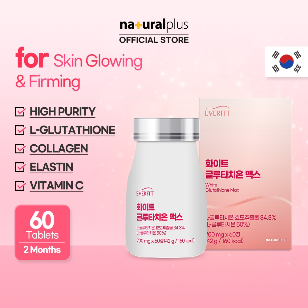NATURALPLUS Korea Everfit White Glutathione Max for Whitening, Collagen ...