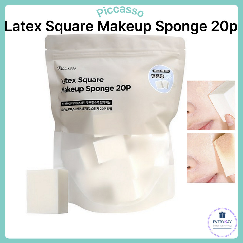 [Picasso] Latex Square Makeup Sponge Puff 20p Refill | Korean Cosmetic ...