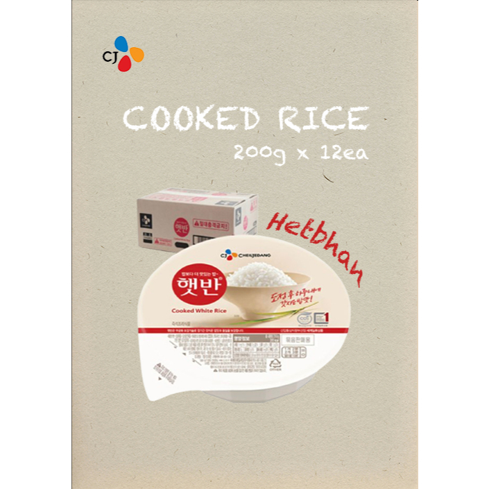 CJ Hetbahn Cooked White Rice 200g x 12ea | Shopee Malaysia