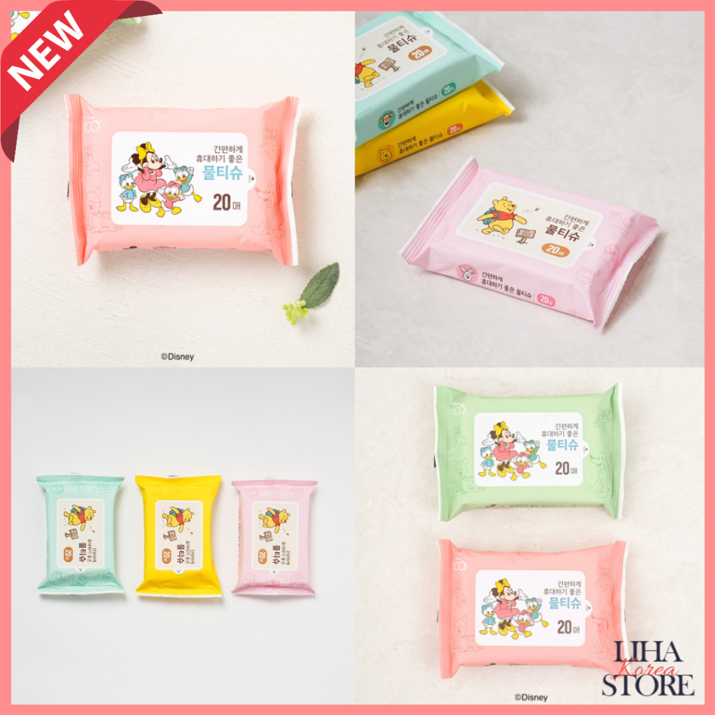 Disney Winnie the Pooh Mickey Portable Wet Tissues(20sheet)Travel ...