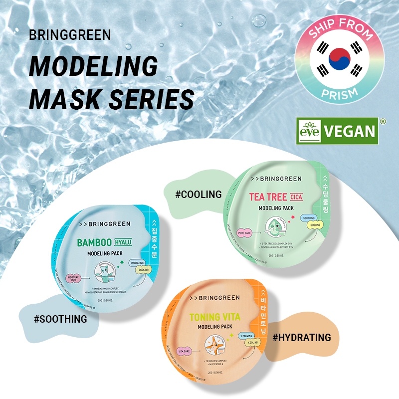 BringGreen Modeling Pack (Tea Tree Cica, Toning Vita, Bamboo Hyalu) - Home Spa Facial / Cooling ...