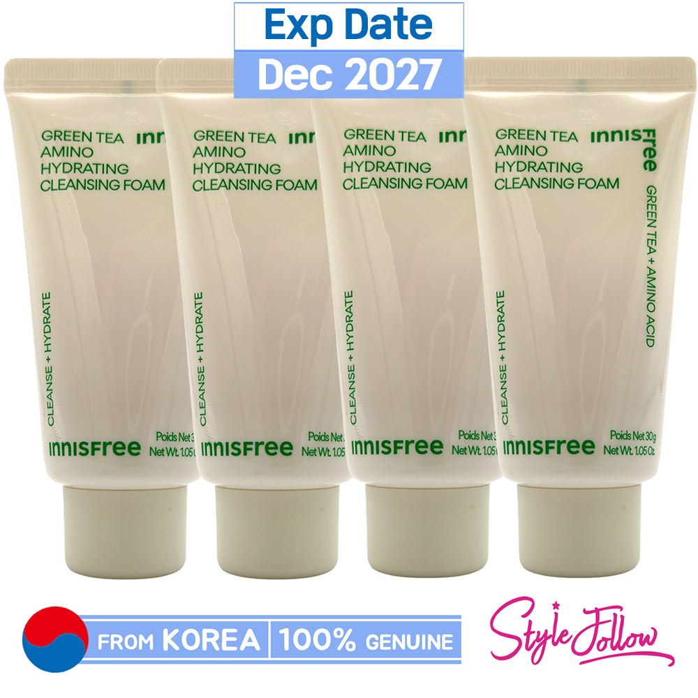 4pcs/120g ️[INNISFREE] Green Tea Amino Hydrating Cleansing Foam 30g (Sample) | Shopee Malaysia