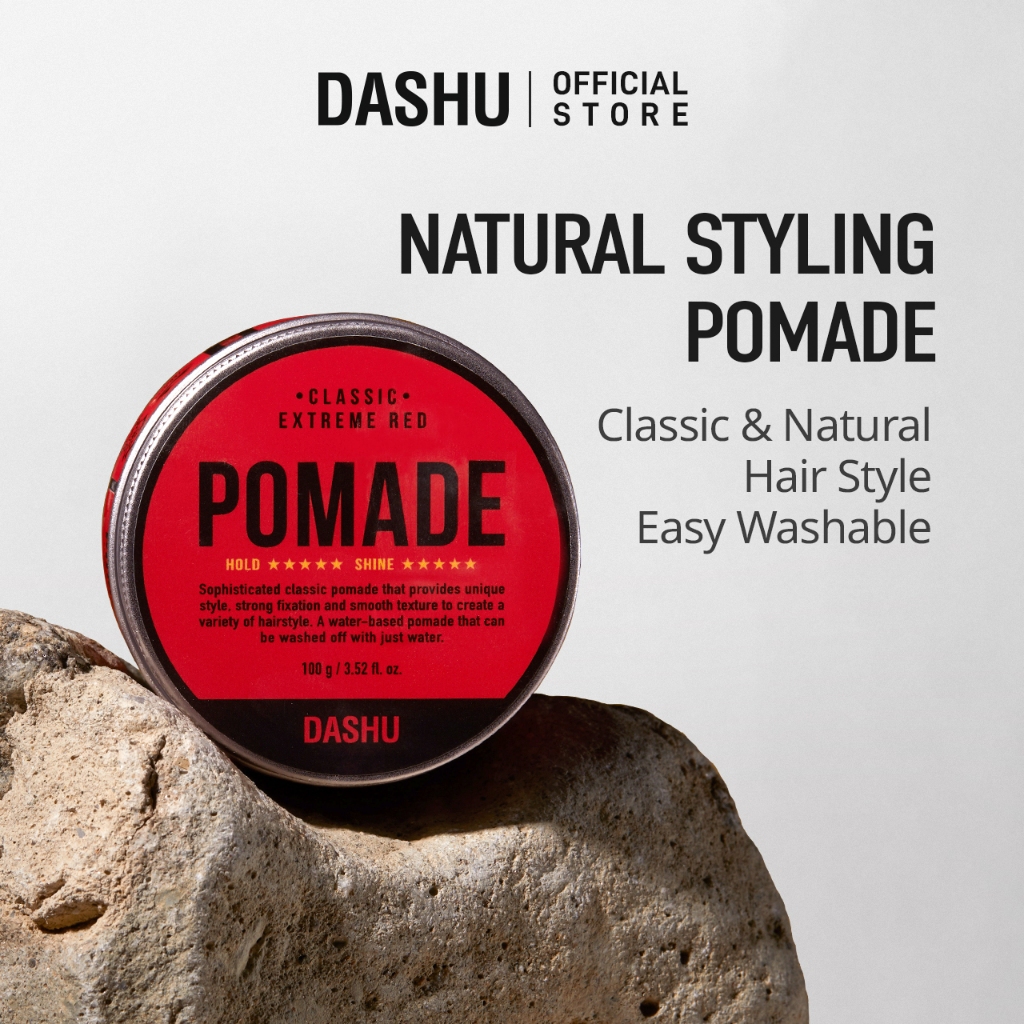 [DASHU] Classic Extreme Red Pomade 100g (Natural Styling, Easy Washable ...