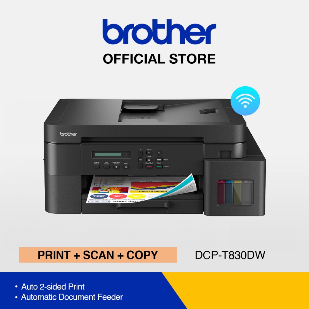 Brother DCP-T830DW Wireless Colour Ink Tank Printer | A4 | 3-in-1 ...