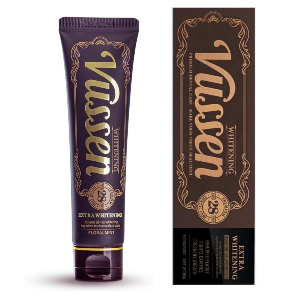 VUSSEN 28 Extra Whitening Care Premium Toothpaste 80g/pack for Yellow Teeth, Coffee Lover ...