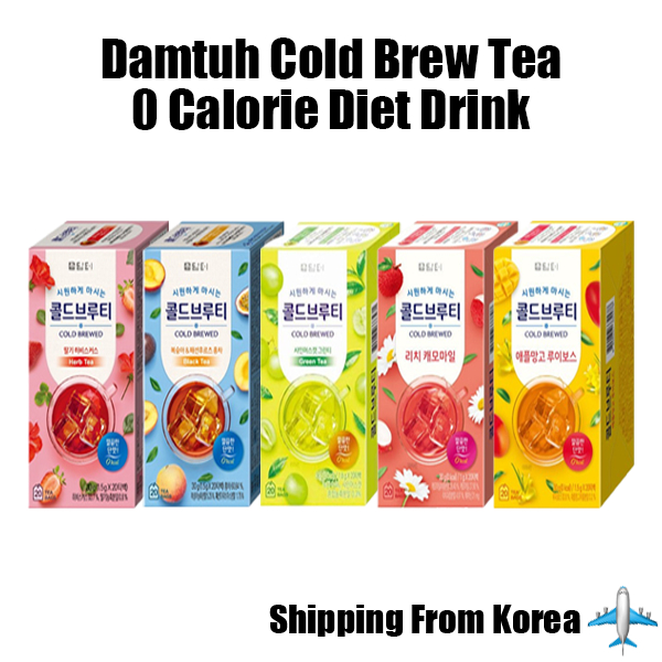 [Damtuh] Cold Brew Tea 0kcal Diet Drink 20T｜Strawberry Hibiscus / Peach ...