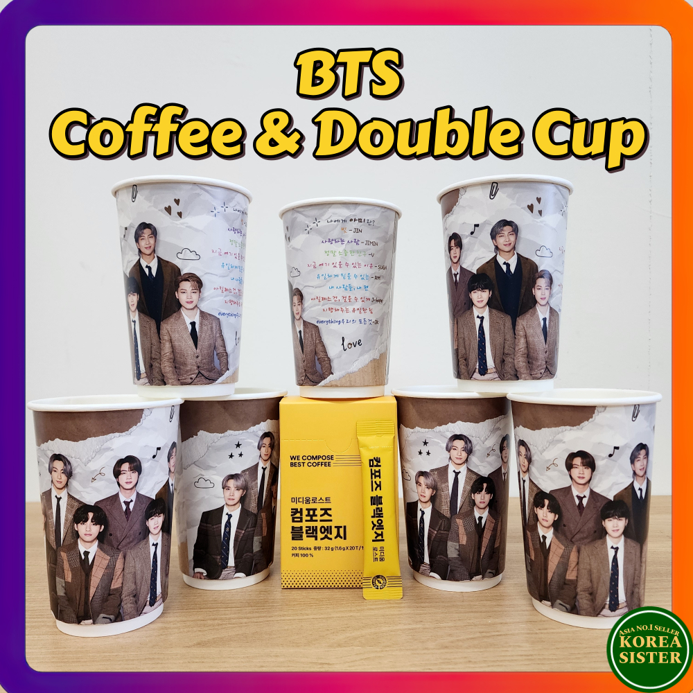 BTS Compose Black edge coffee & Double Cup Pakage / korea / instant ...