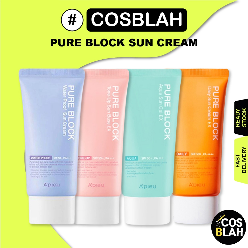 A'pieu Pure Block sun cream Tone up / Waterproof /Aqua sun gel 50ml ...