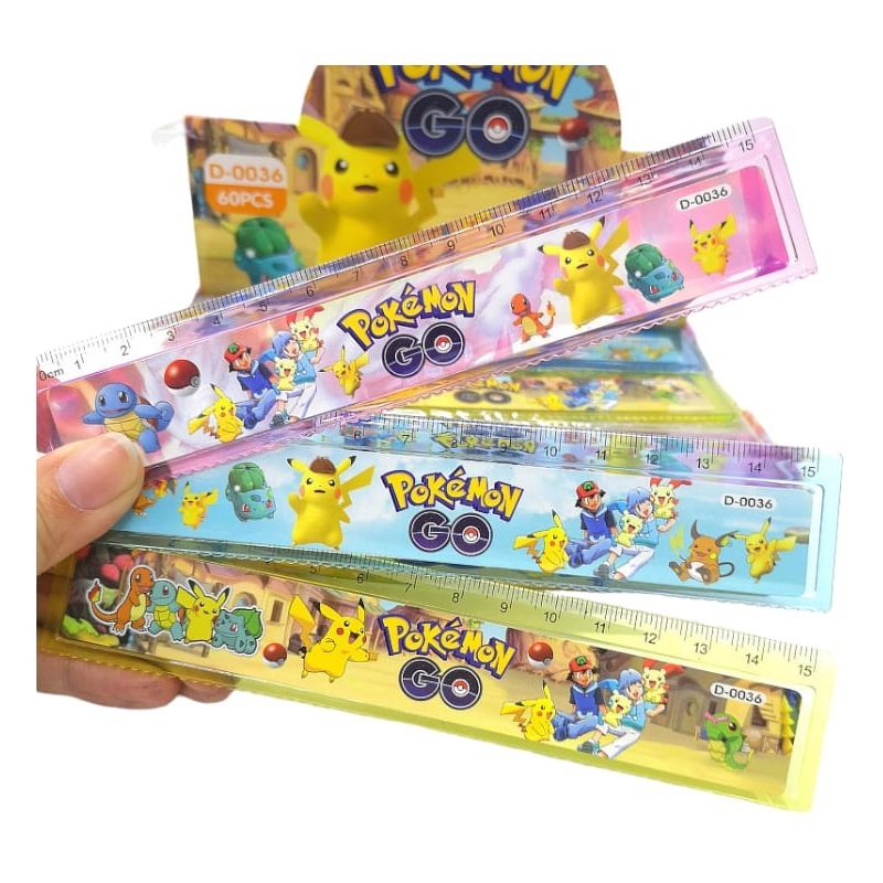 Pokemon Stationary l Pokemon Ruler l Hard Plastic Ruler Extendable ...