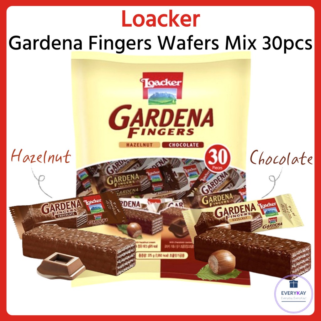 [Loacker] Gardena Fingers Wafers Mix 30pcs 375g | Hazelnut Chocolate ...