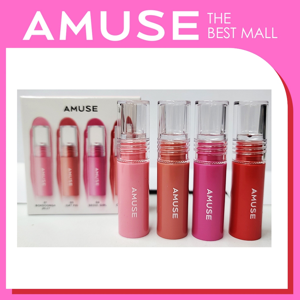 [AMUSE] Mini Jel-fit Lip Tint set (4 * 1.3g) | Shopee Malaysia