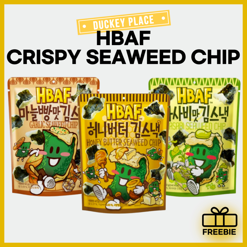 [Hbaf] Seaweed Chip 40g Crispy Snacks Honey Butter Garlic Bread Wasabi ...