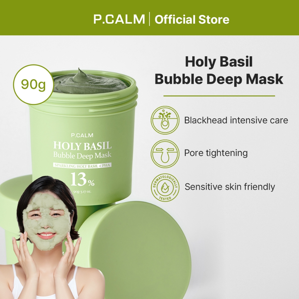[P.CALM] Holy Basil Bubble Deep Mask 90g | Shopee Malaysia