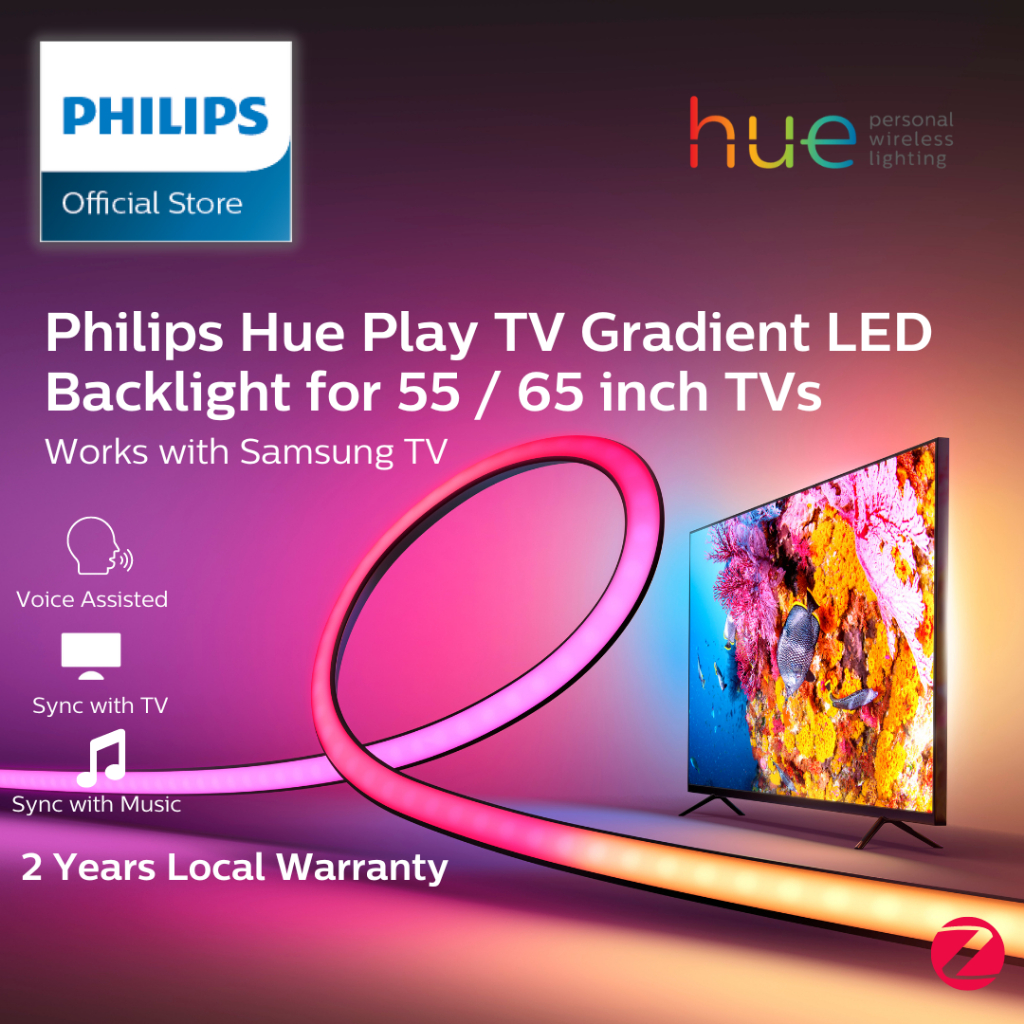 Philips Hue Play TV Gradient LED Backlight for 65 inch TVs (Sync with ...