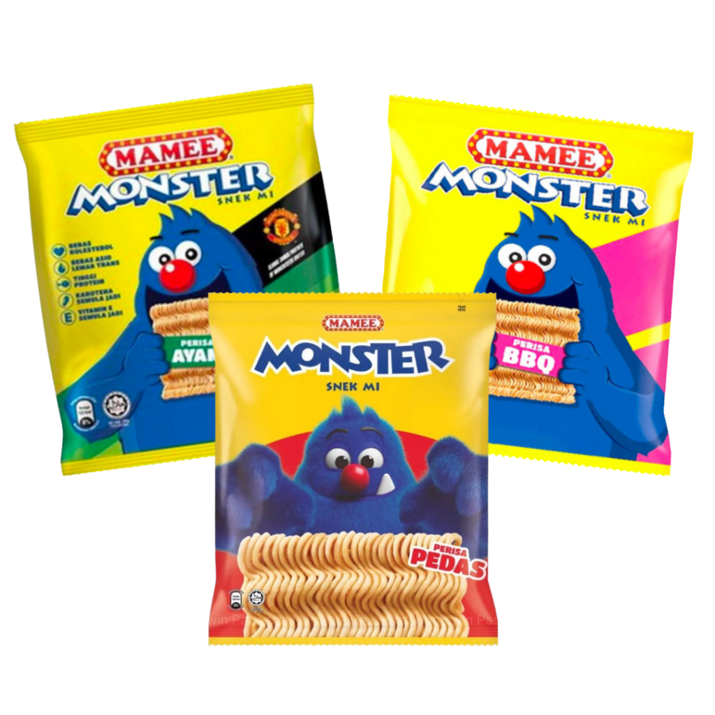 Mamee Monster Noodle Snack Family Pack (25g x 8 Packs) (Hot & Spicy / BBQ / Chicken) | Shopee ...