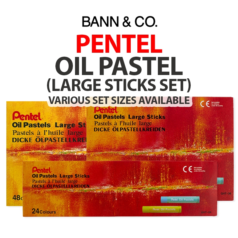 PENTEL Oil Pastels Large Sticks Set (12, 16, 24, 36, 48 Colours ...