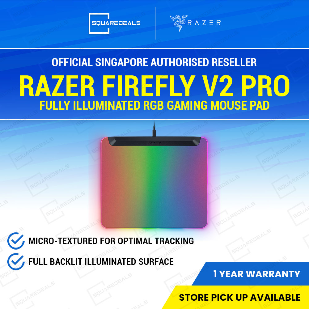 Razer Firefly V2 Pro Fully Illuminated RGB Gaming Mouse Mat Mouse Pad ...
