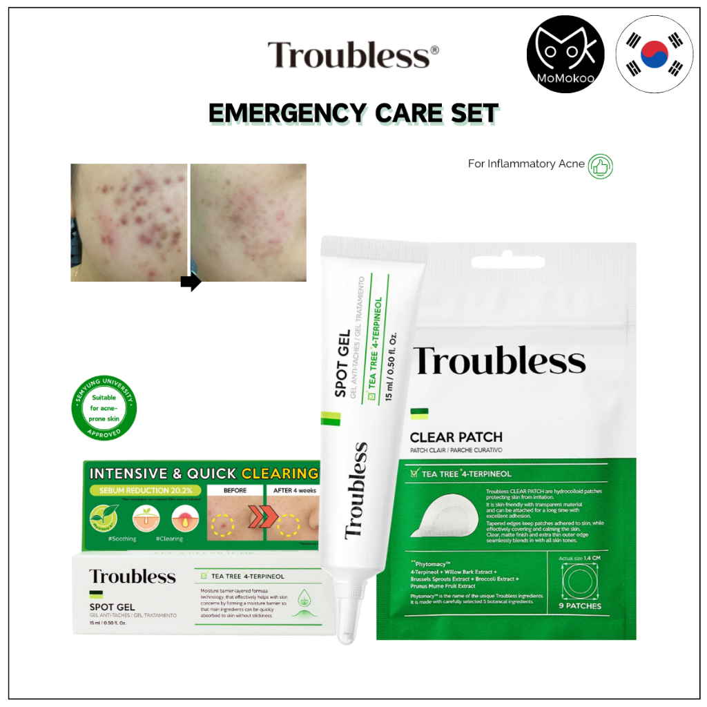 [Troubless] Acne Care Set (Clear Gel Cream 1pcs + Clear Patch 1pc ...