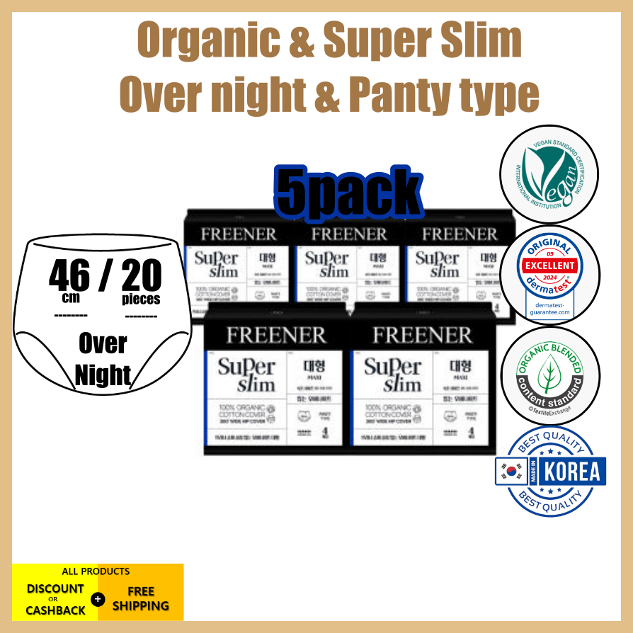 Freener night sanitary panties (full covered) Organic super slim night ...