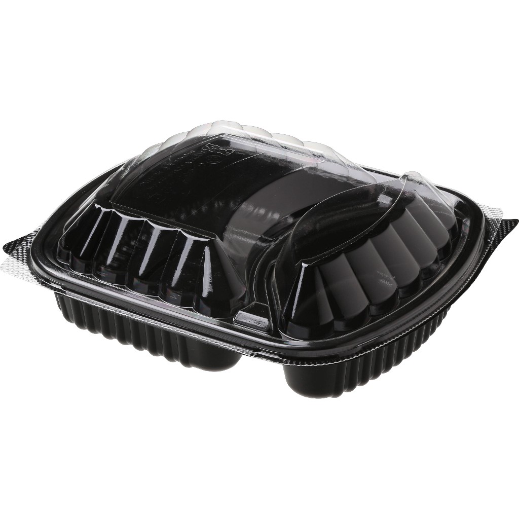 YS OPS Lid & PP Base 2 or 3 Compartment Black Bento Box | Shopee Malaysia