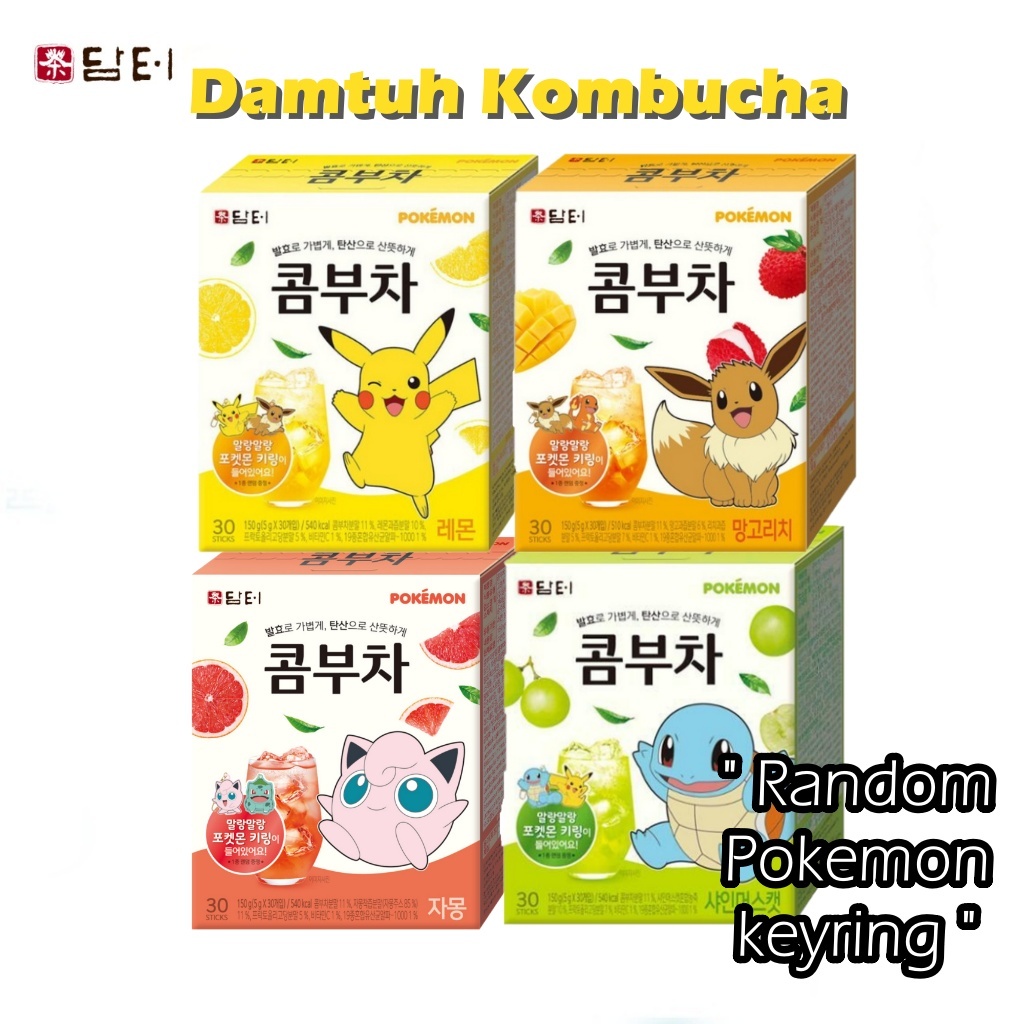 Damtuh Kombucha [Pokemon] 5g, 30stick 4 types / healthy drink powder ...