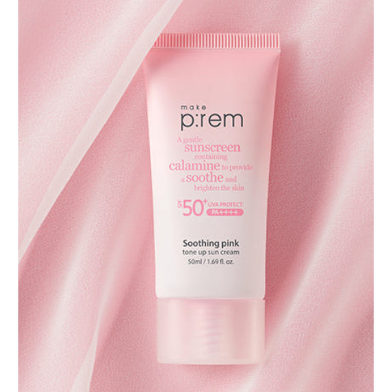 MAKEPREM Soothing Pink Tone-up Sunscreen 40ml 1EA Smooth application ...