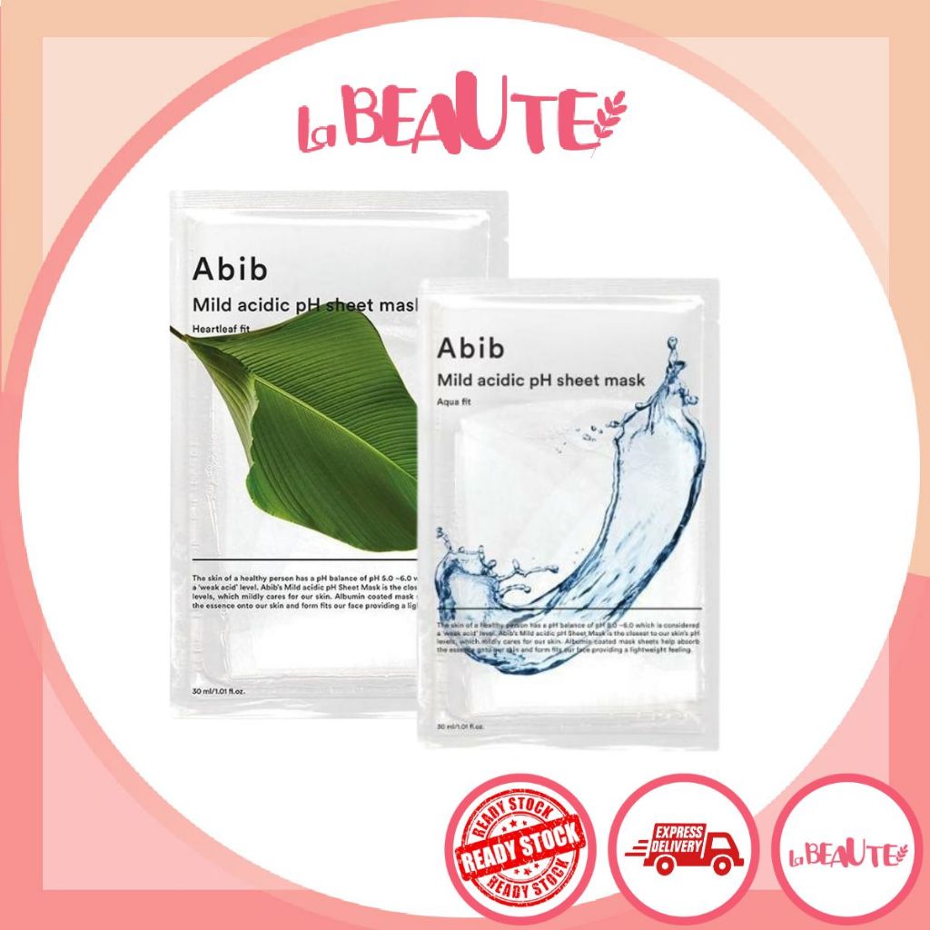 Abib Mild Acidic pH Sheet Mask - Aqua Fit / Heartleaf Fit (10ea) | Shopee Malaysia