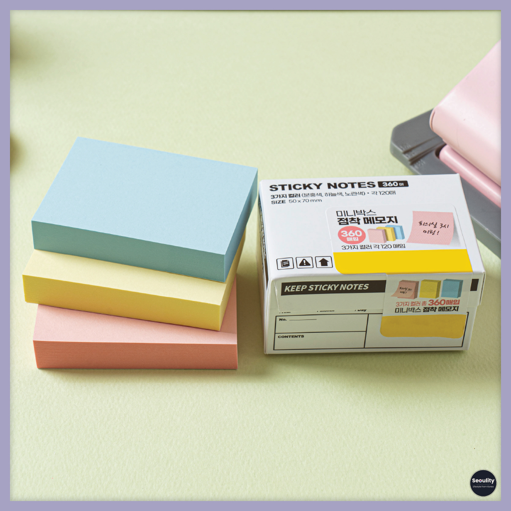 [DAISO KOREA] Mini Box Sticky Notes 🇰🇷 360 Sheets, Strong Adhesion ...