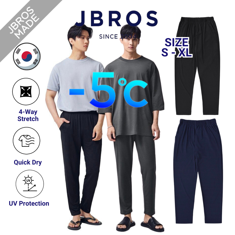 JBROS Korea -5 C Cooling Men Plain Pants S/M/L/XL Quick Dry Stretchable ...