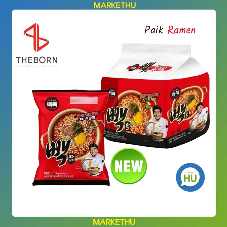[Paik Jong Won] Paik Ramen 1 Ea = 115g, 1 Bundle (4 Ea=460g) Slightly Spicy/Famous Korean ...