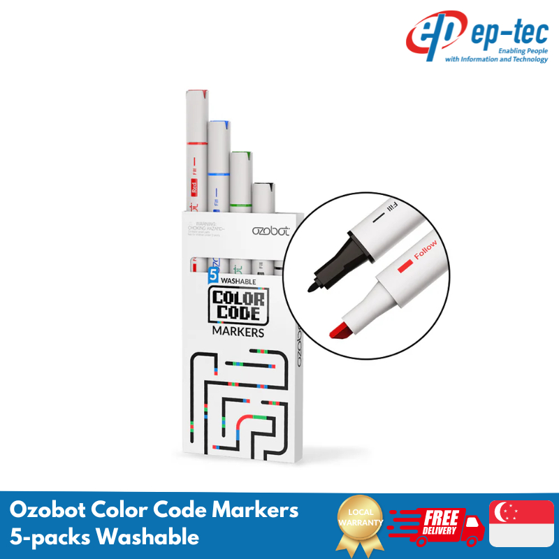 Ozobot Color Code Markers 5-pack Washable Markers for Creative Coding ...