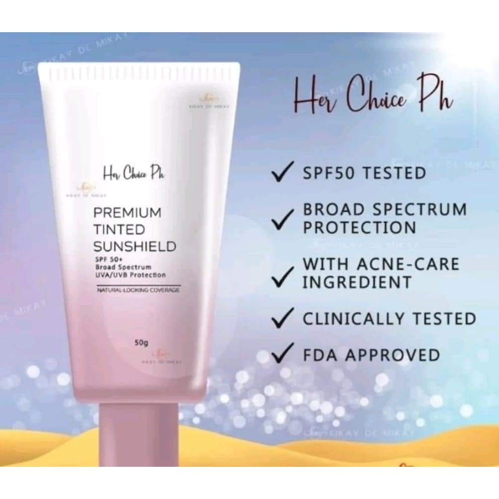 HER CHOICE PH PREMIUM TINTED SUNSCREEN SPF50+ BROAD SPECTRUM | Shopee ...