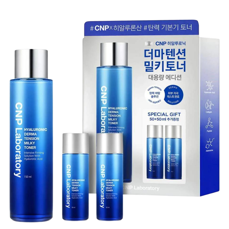 CNP Laboratory Hyaluronic Derma Tension Milky Toner Value Set (150ml ...