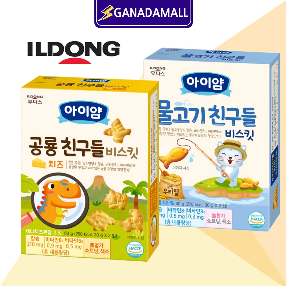 ILDONG Korean Baby Snack Bisquit Milk, Dino 60g | Shopee Malaysia