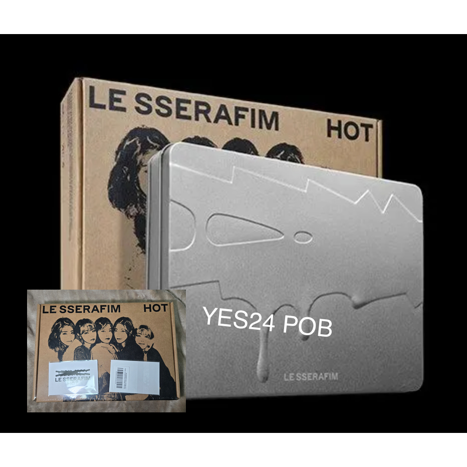 [YES24 POB] LE SSERAFIM HOT Mini Album Vol. 5, Tin Case Version with Keyring, Magnet, Posters ...