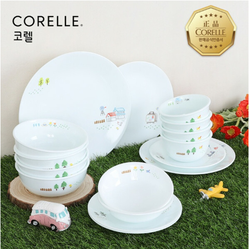 [CORELLE] Easy Weekend Tableware 16p Set for 4 People (Round Plate ...