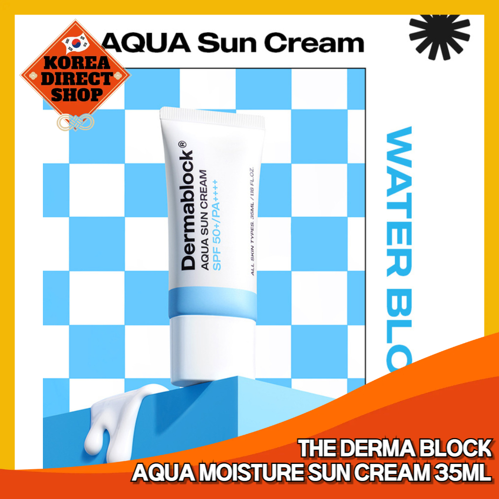 THE DERMA BLOCK AQUA MOISTURE SUN CREAM 35ML (SPF50+/PA++++) | Shopee ...