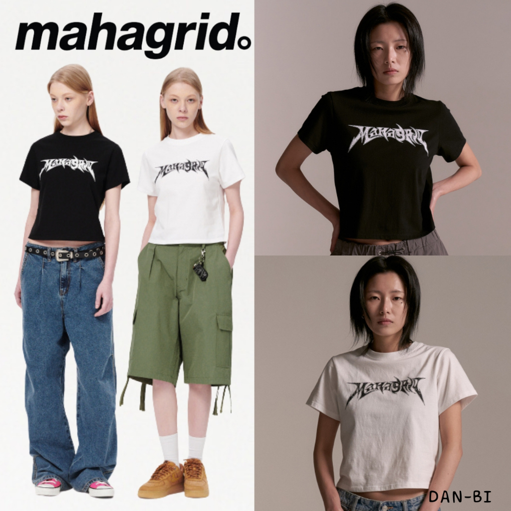 [MAHAGRID] FLAME LOGO CROP T-SHIRTS (100% KOREA AUTHENTIC/ 2 COLORS ...