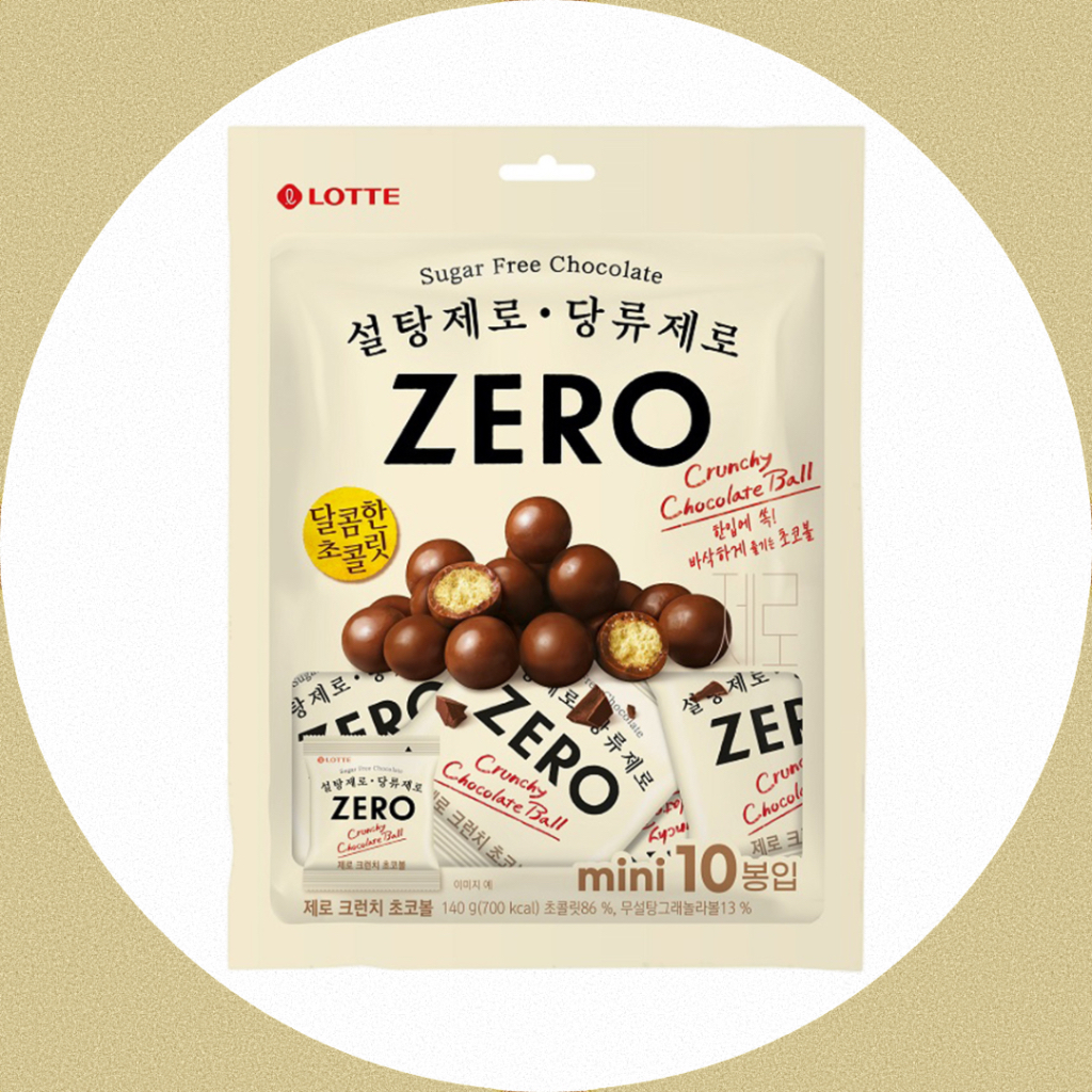 [LOTTE] Zero Sugar Free Crunchy Chocolate Ball (34g / 140g) | Shopee Malaysia