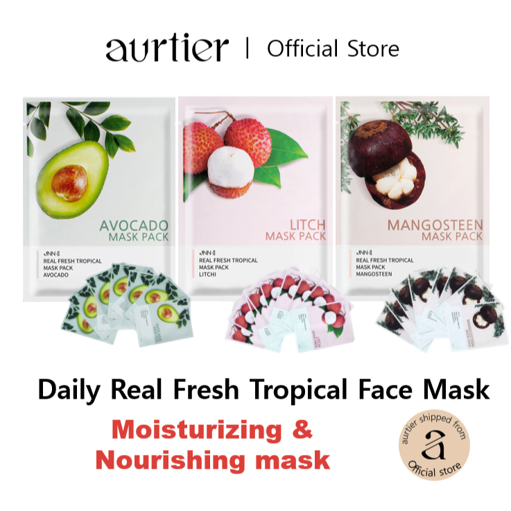 Daily Real Fresh Tropical Face Mask Line (10ea)/Avocado/Litch ...