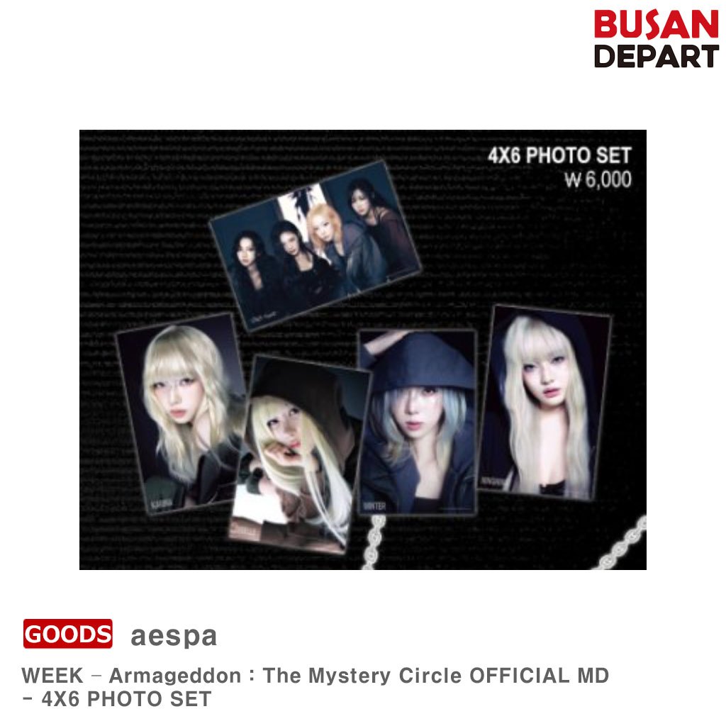 [4X6 PHOTO SET] aespa WEEK Armageddon : The Mystery Circle OFFICIAL MD ...