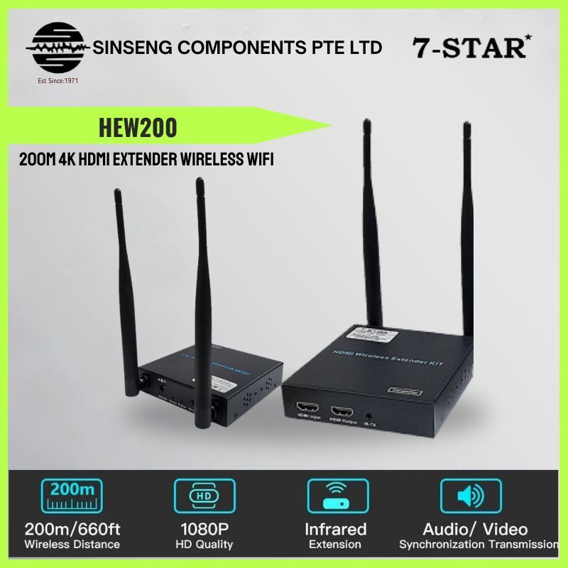 [SG Local Seller] 4K 200M HDMI Wireless Extender Kit with IR [Receiver ...