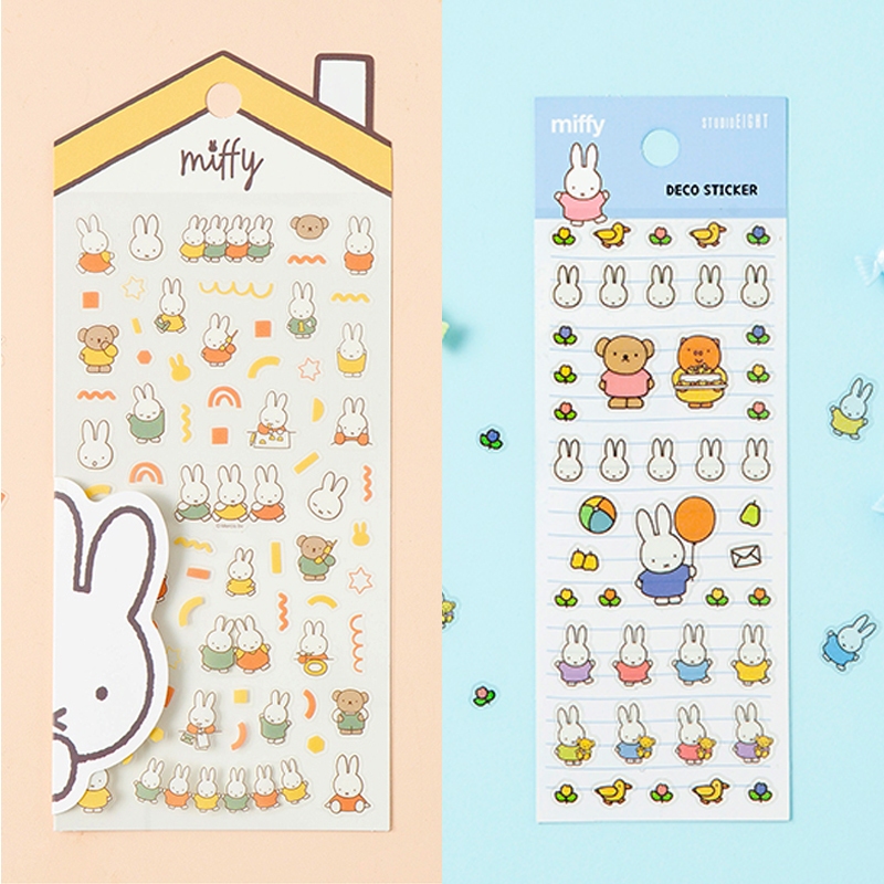 Miffy PVC Clear Sticker Removable Twinkle Decoration Korean Stationery ...