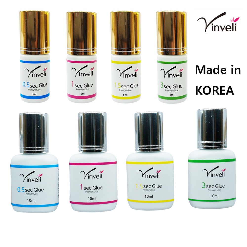VINVELI KOREA Eyelash Extension Glue 5ml,10ml, 0.5sec, 1sec, 1.5sec ...