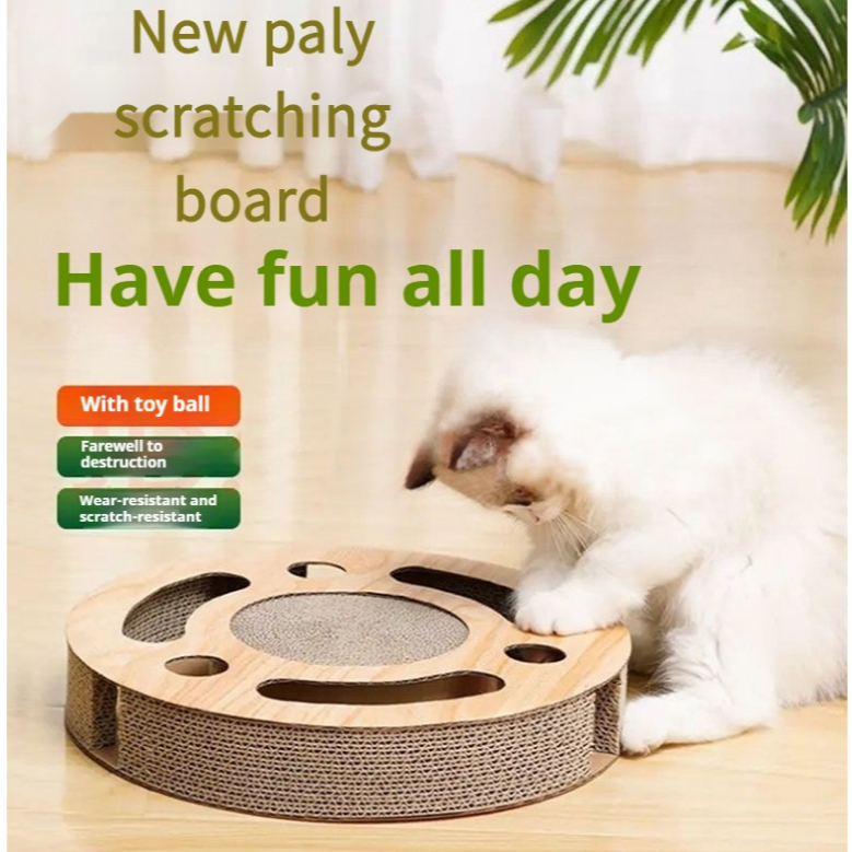 Cat Grinding Scratch Board Cat Scratch Board round Ball Pulling and Funny Cat Turntable Large ...