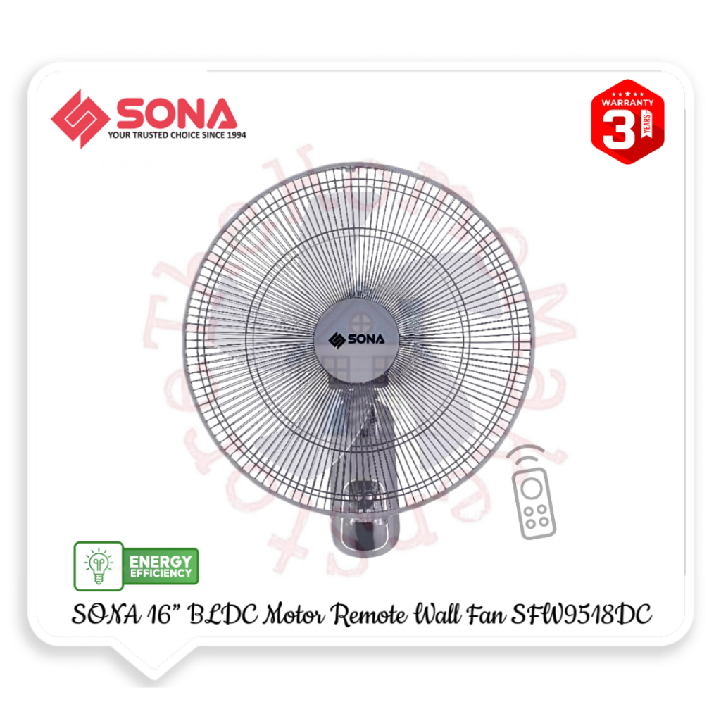 Sona 16" Remote BLDC Motor Wall Fan SFW9518DC | SFW 9518DC (3 Years Motor Warranty) | Shopee ...