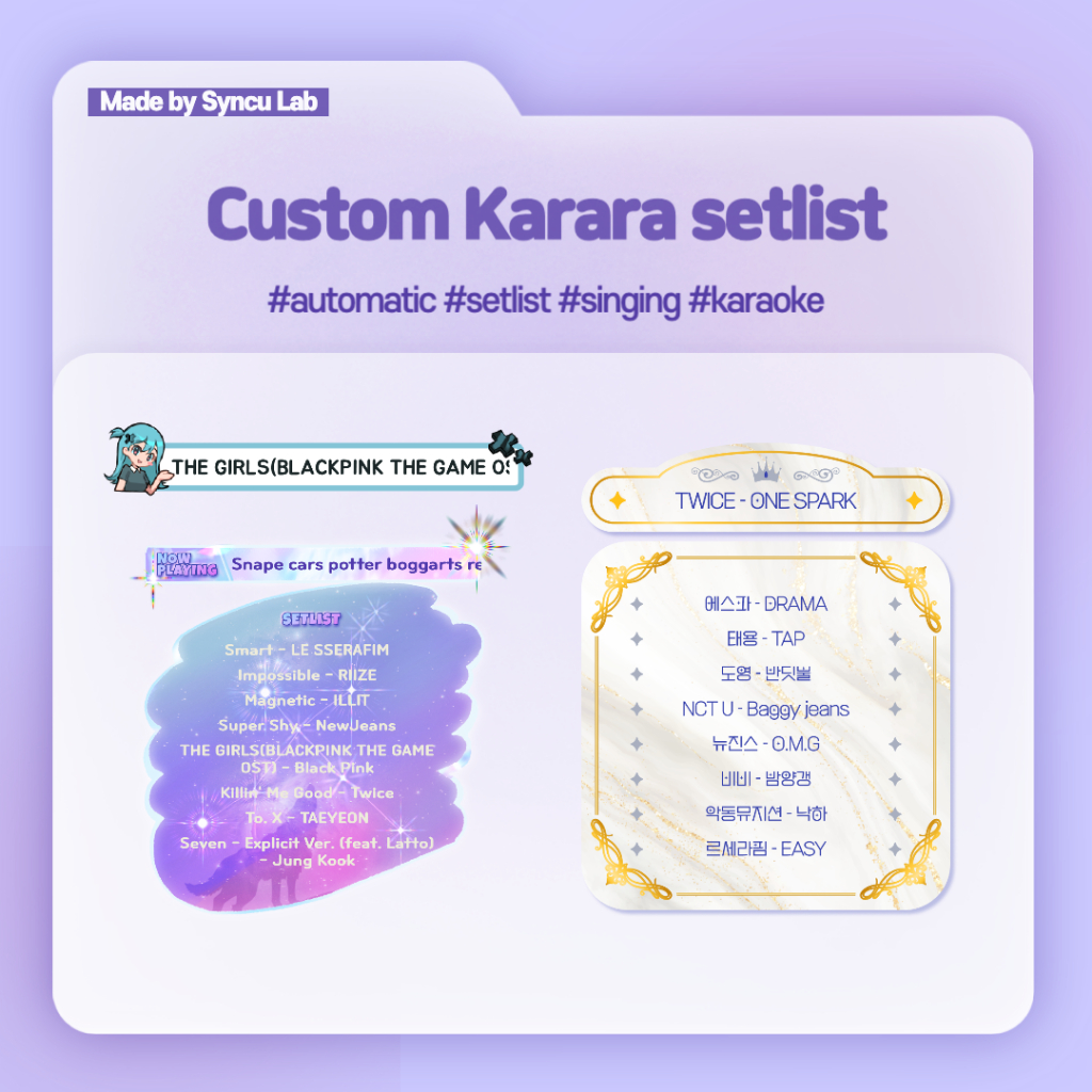Vtuber automatic setlist overlay, widget, assets (singing stream / karaoke) | Shopee Malaysia
