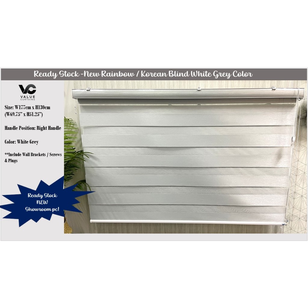 *HOT Combi/Rainbow/Zebra Blinds ( WHITE GREY COLOR) | Shopee Malaysia