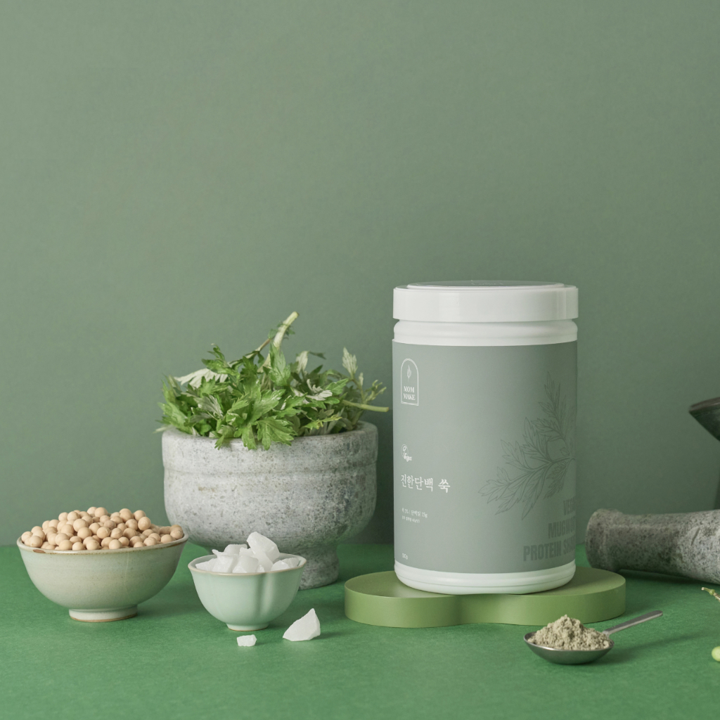 MOMMAKE Mugwort Protein Shake Powder 0.44lb(200g) Ssuk Latte 15g Plant ...